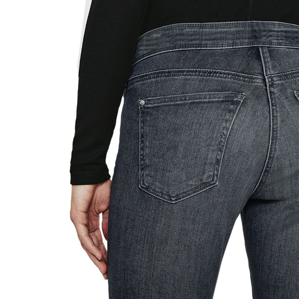Bluberry Denim Elastic Waistband Ankle Length Sage